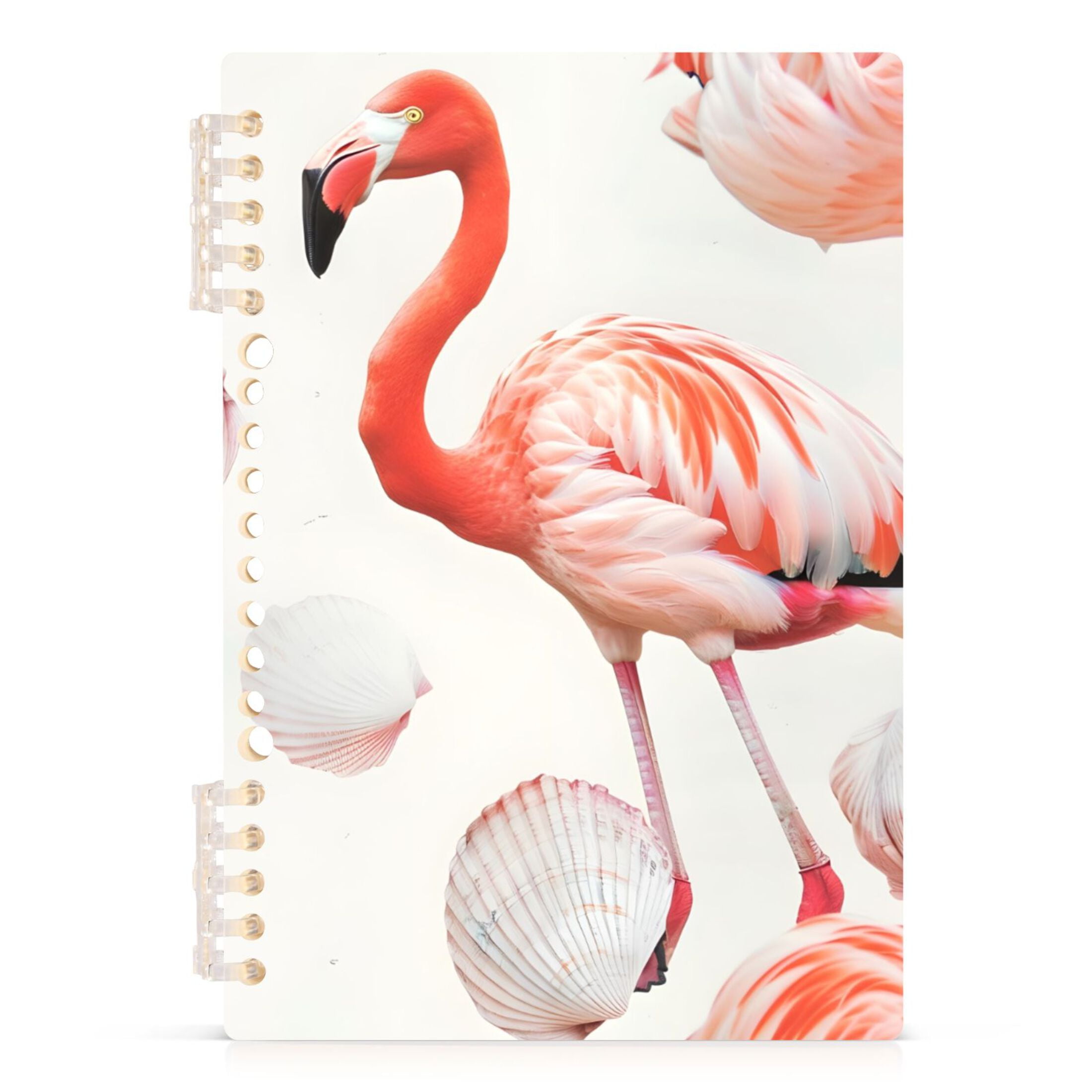 Flamingo and Shell Ring Binder Notebook Journey Note Diary College ...
