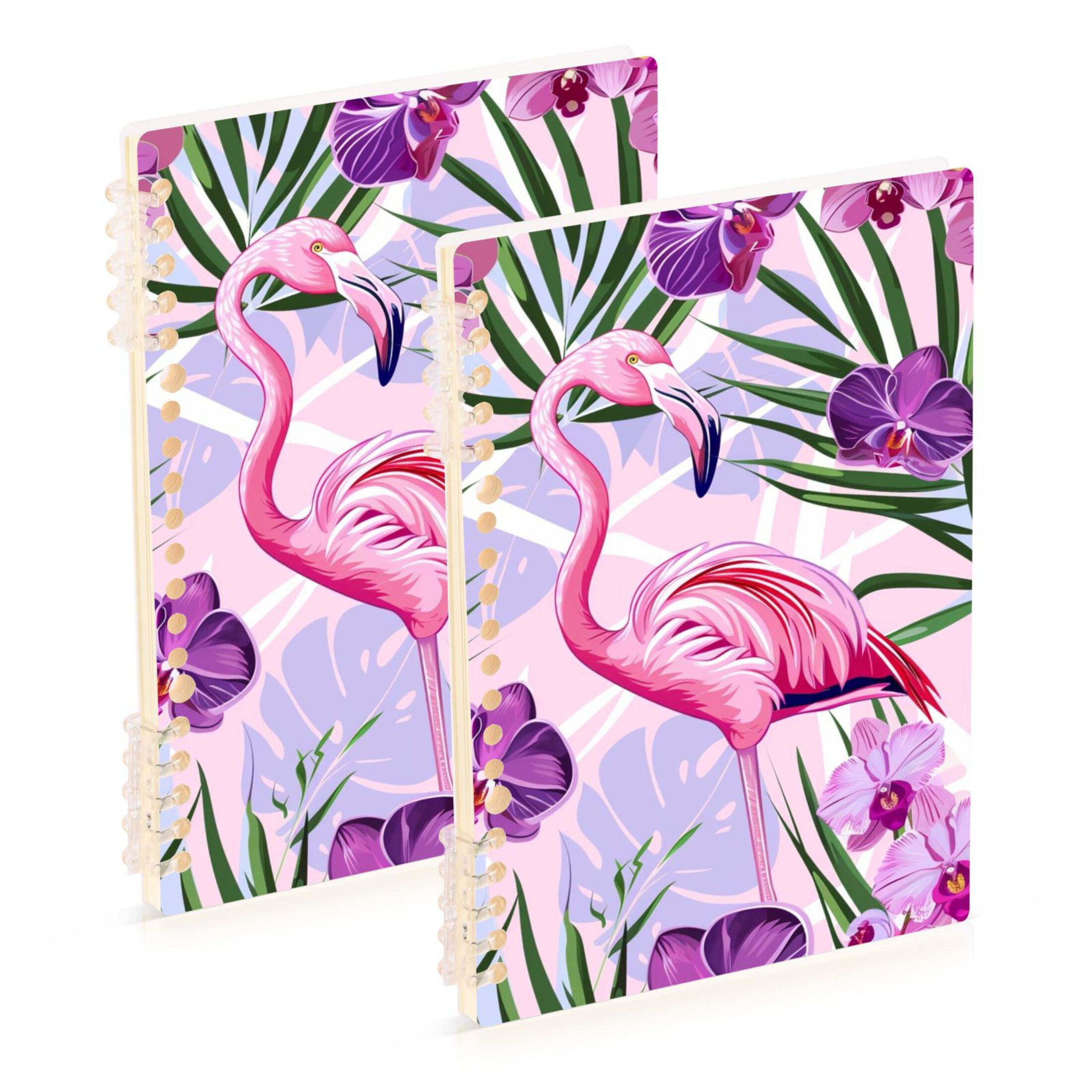 Flamingo in Flowers Floral Ring Binder Notebook Journey Note Diary ...