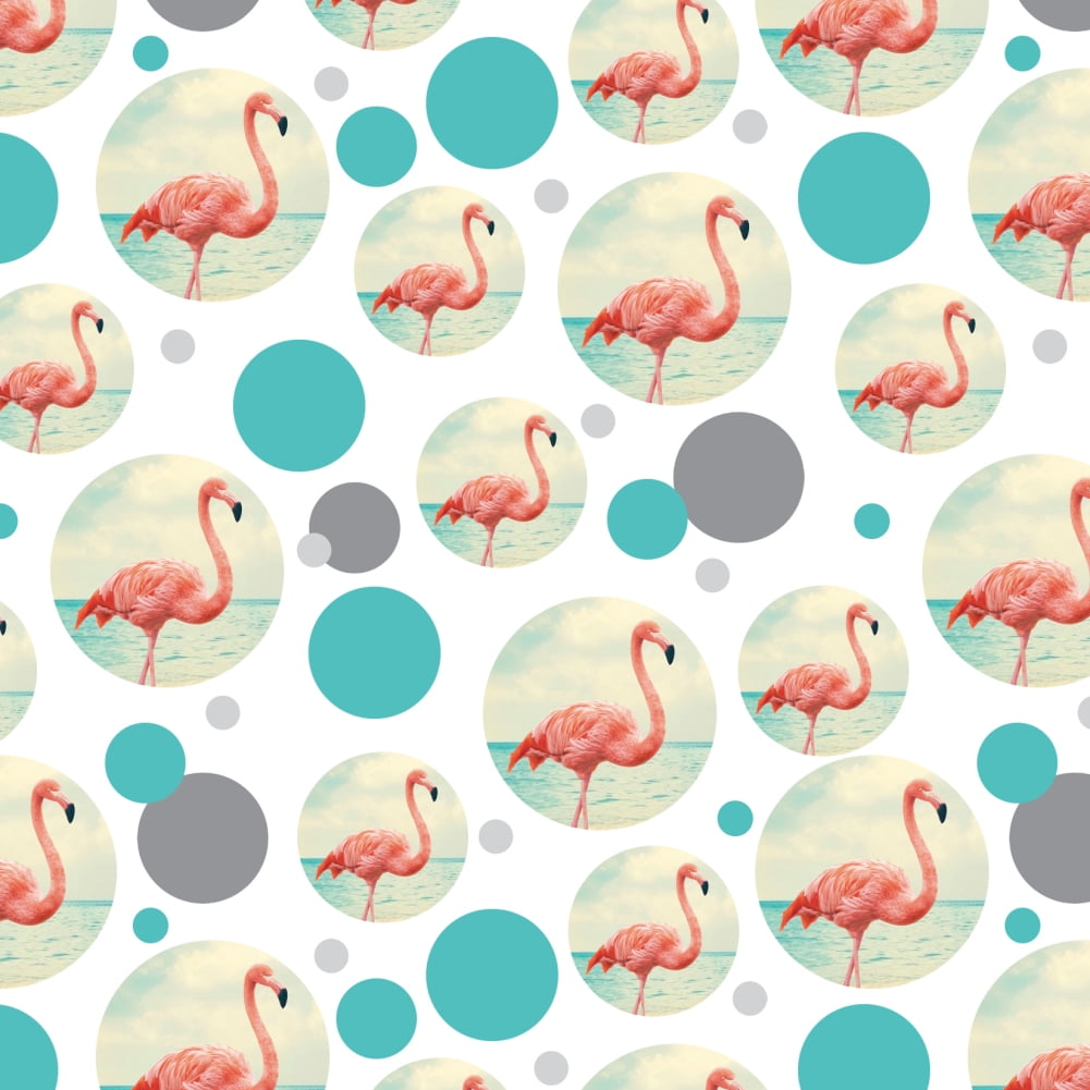 Flamingo on Beach Starfish Retro Premium Gift Wrap Wrapping Paper Roll ...
