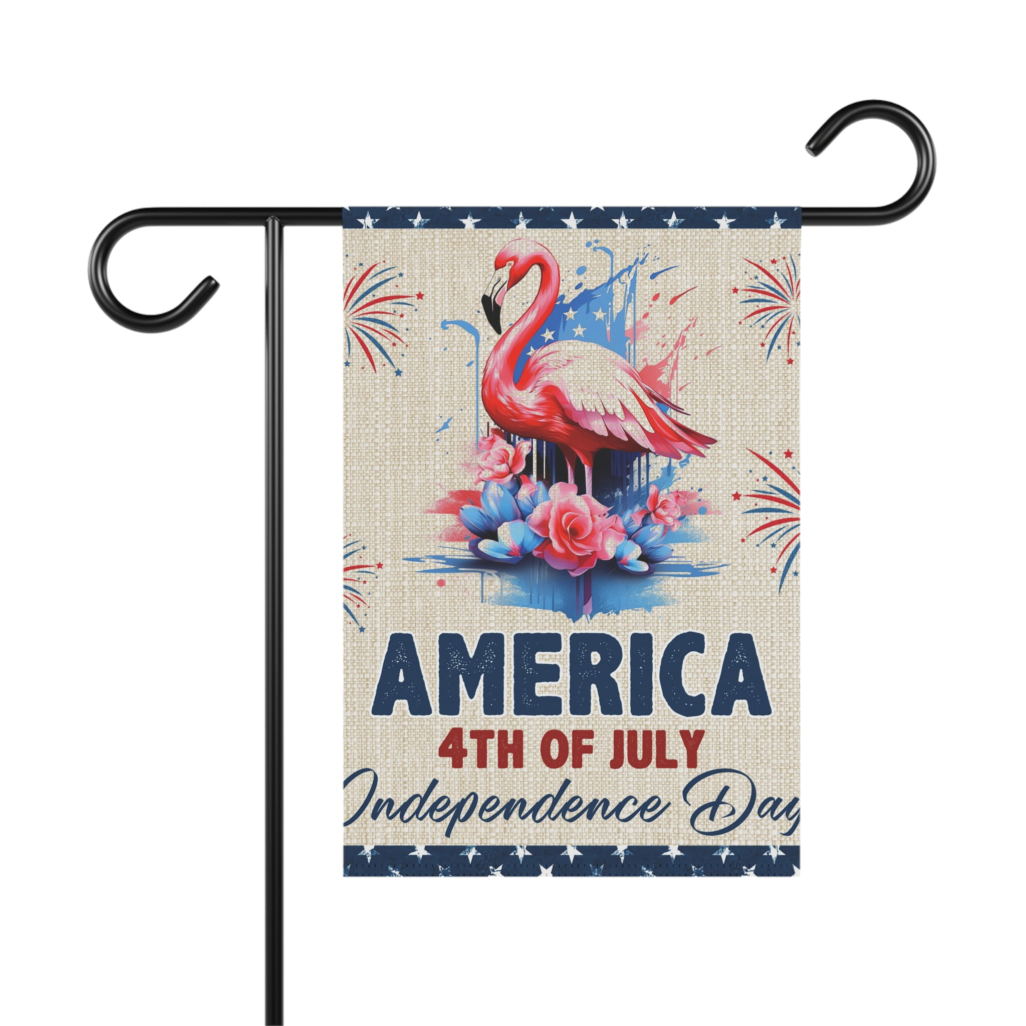 Flamingo patriotic Happy 4th July Garden Flag ID-0607-5BZE - Walmart.com