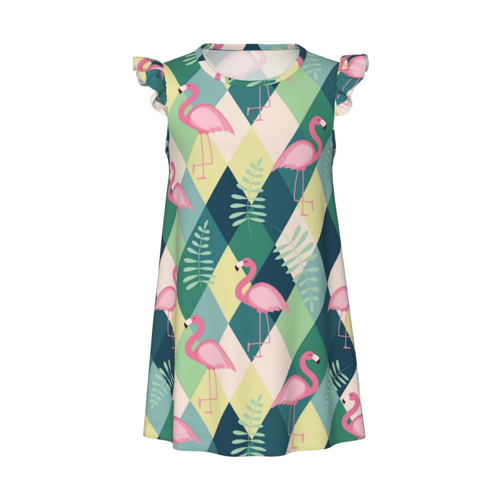 Flamingo pink AA Girls Nightgowns, Short Sleeves Princess Dress, Girls ...