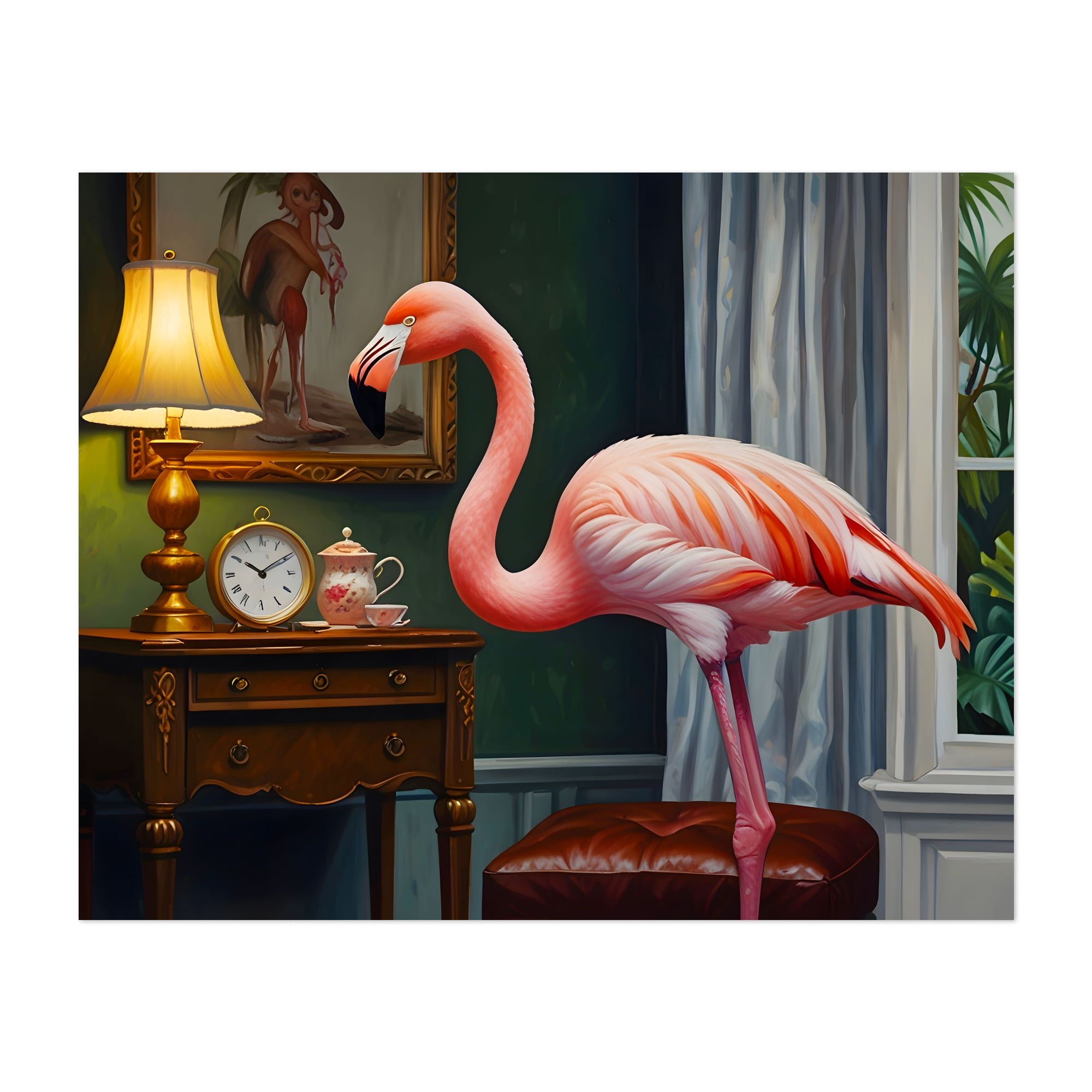 Flamingo's Cozy Corner - India Illustration Flamingo Surrealism ...