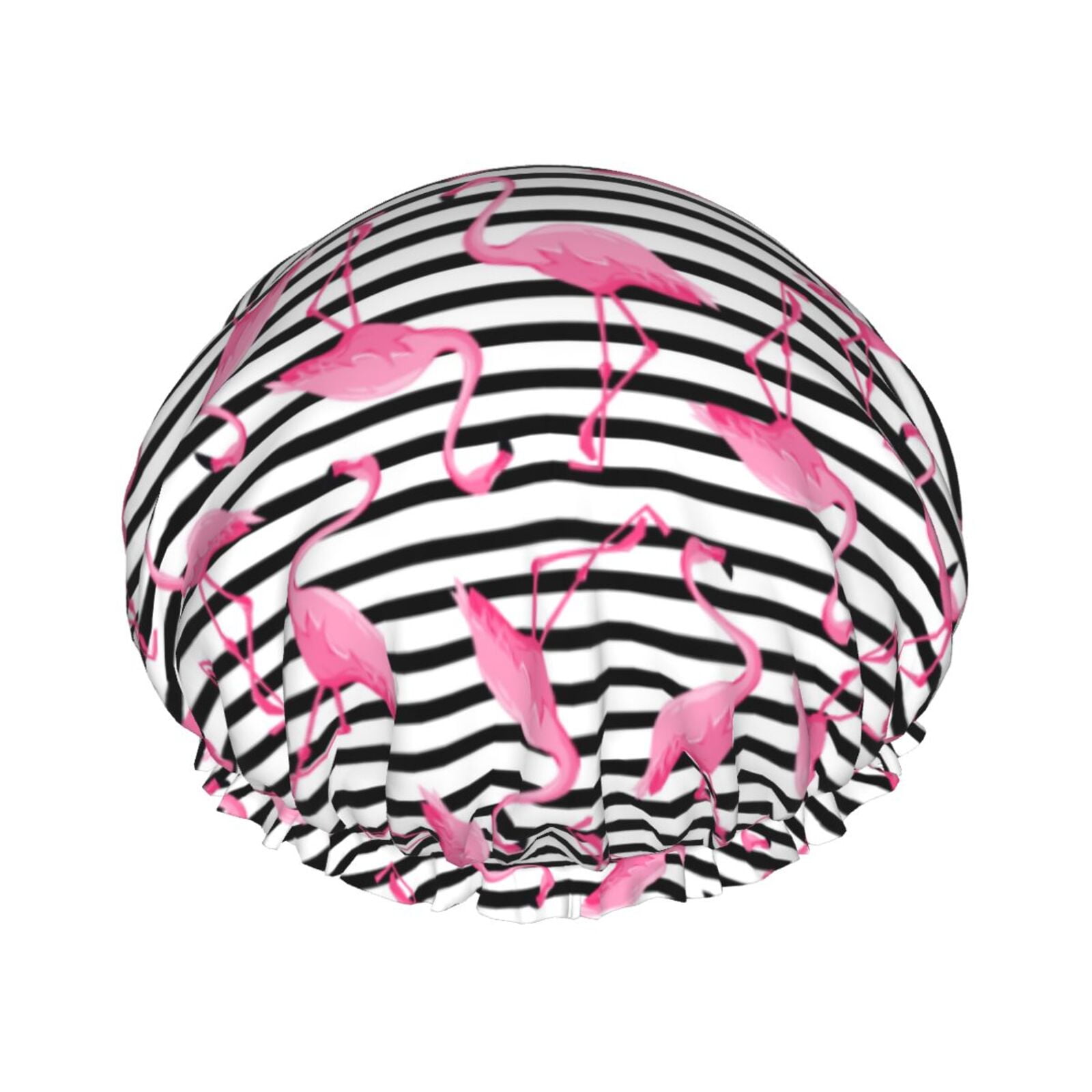 Flamingos (2) Shower Cap Reusable Waterproof, Double Waterproof Layers ...
