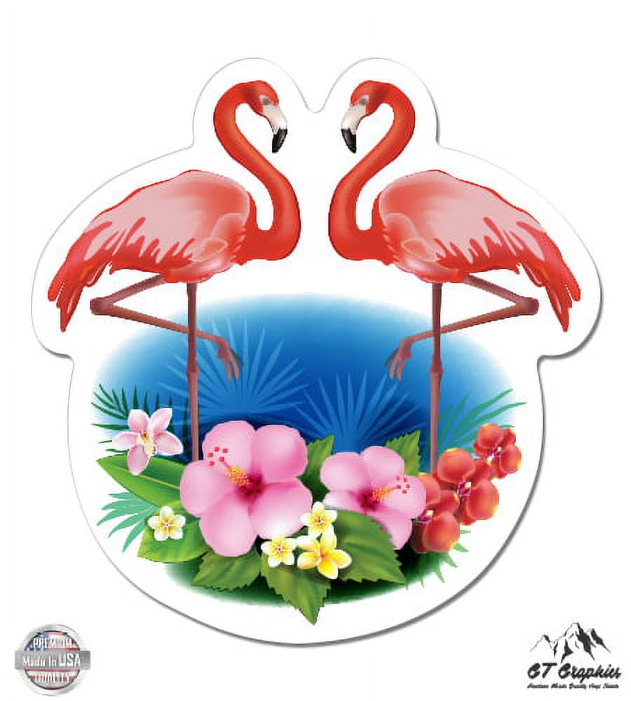 Flamingos - 3" Vinyl Sticker - For Car Laptop I-Pad Phone Helmet Hard ...