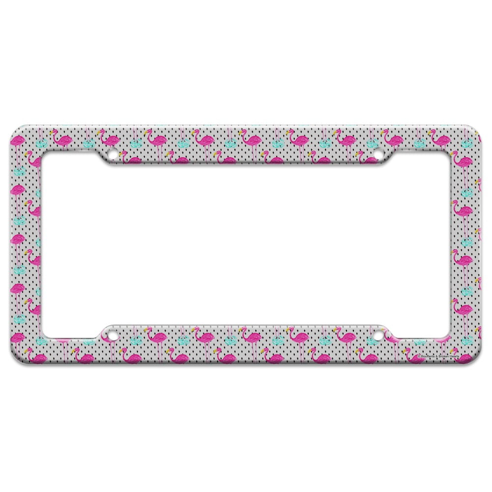 Flamingos Dots Water License Plate Tag Frame - Walmart.com