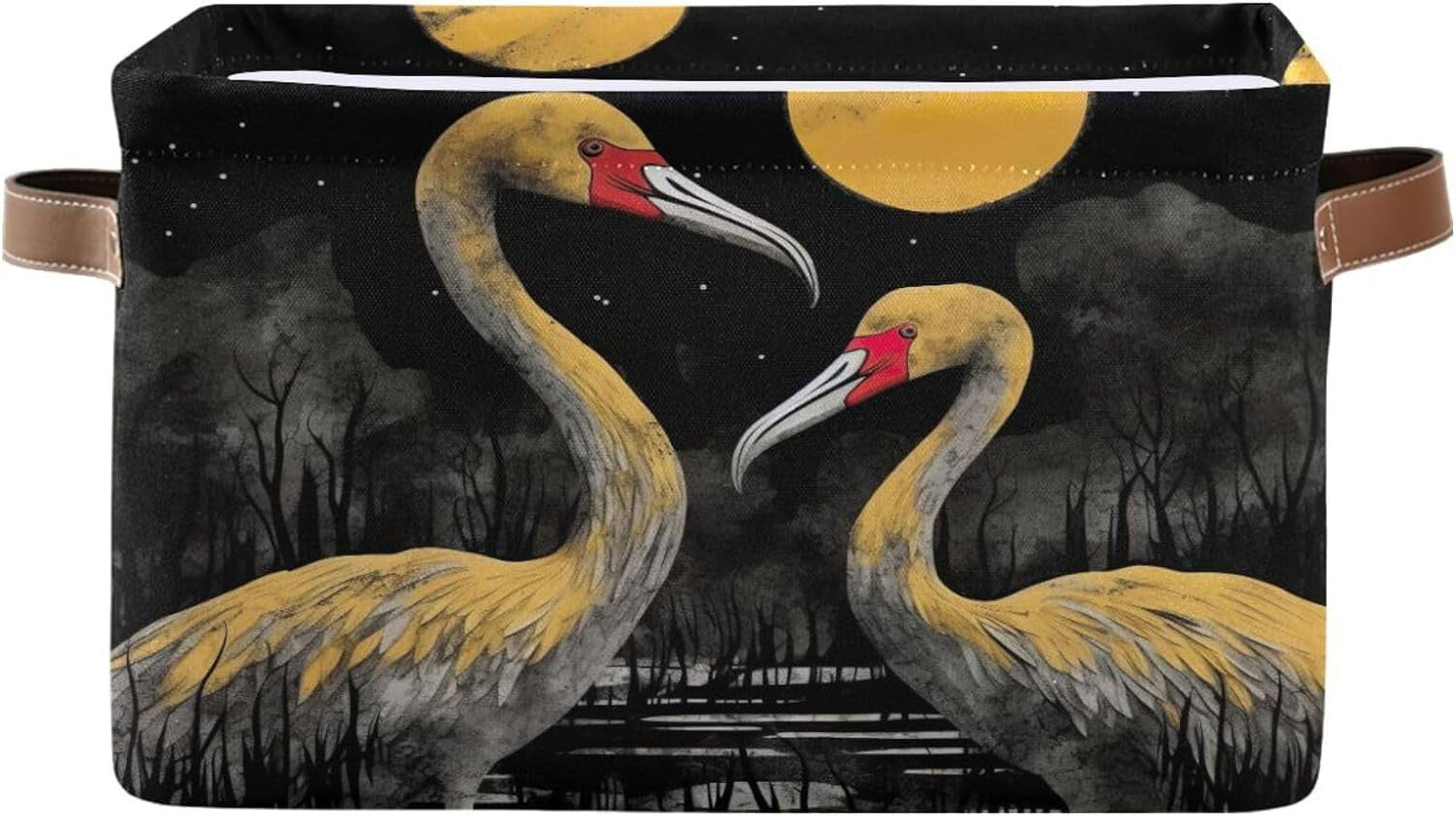 Flamingos Shelf Storage Bins, Foldable Fabric Storage Baskets with ...