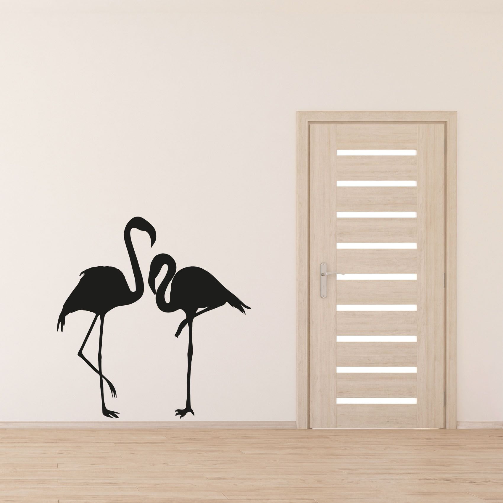 Flamingos Silhouette Greater Flamingos Pair One Leg Stand Vinyl Wall ...