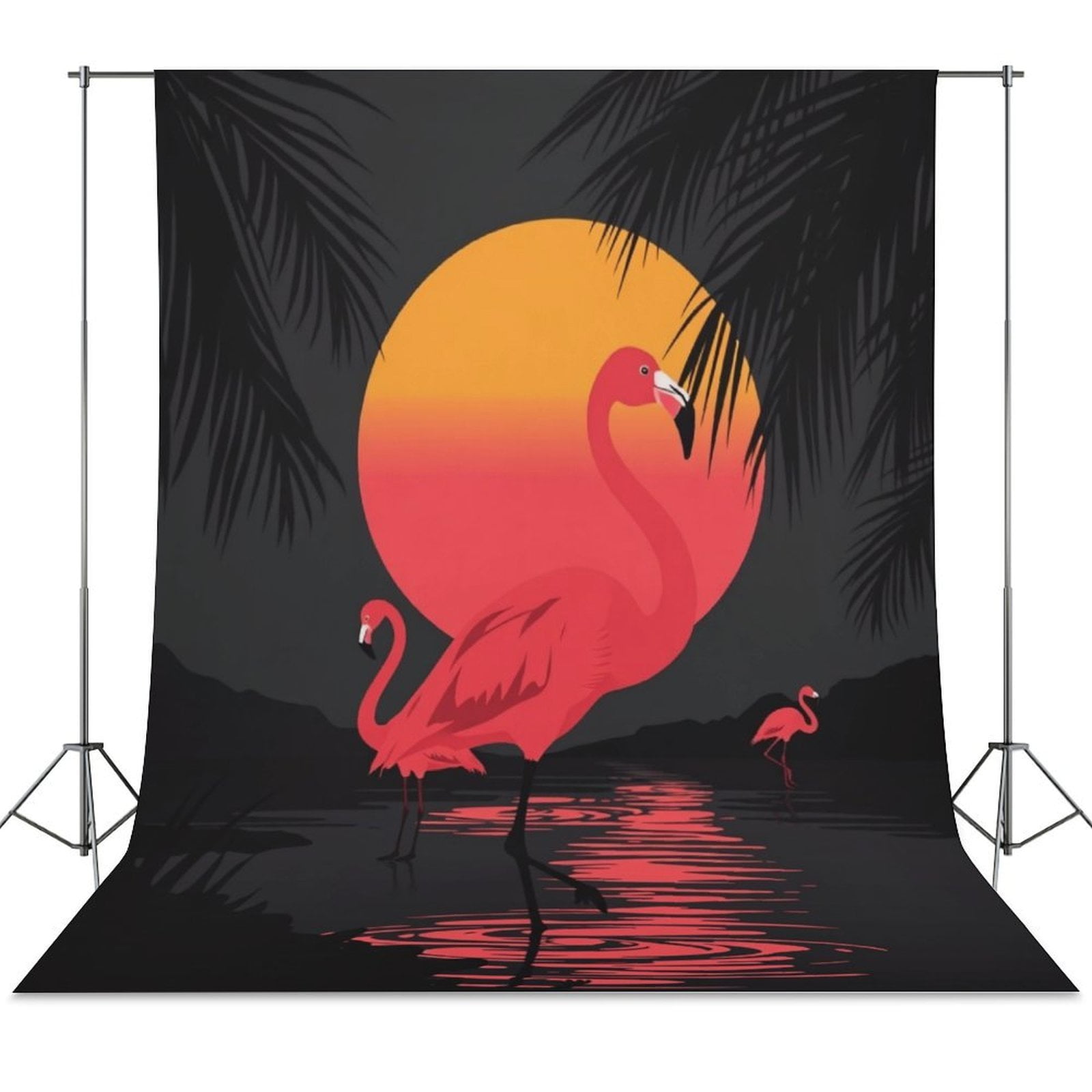 Flamingos Sunset Lagoon Photography Backdrops Adult Photostudio Props Decors Backgrounds ...