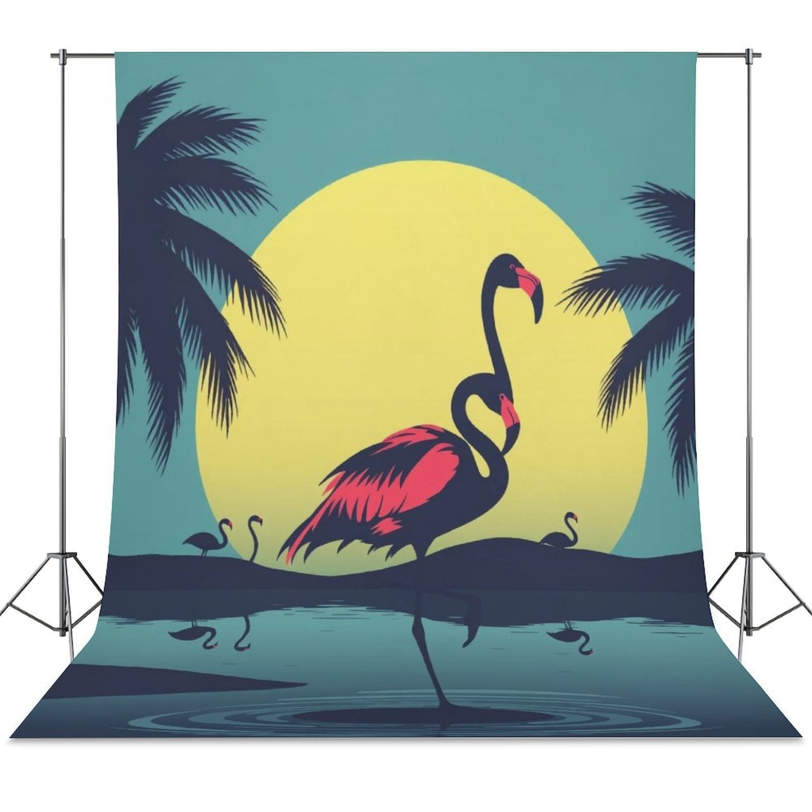 Flamingos Sunset Paradise Decorations BackdropPortrait Photography ...