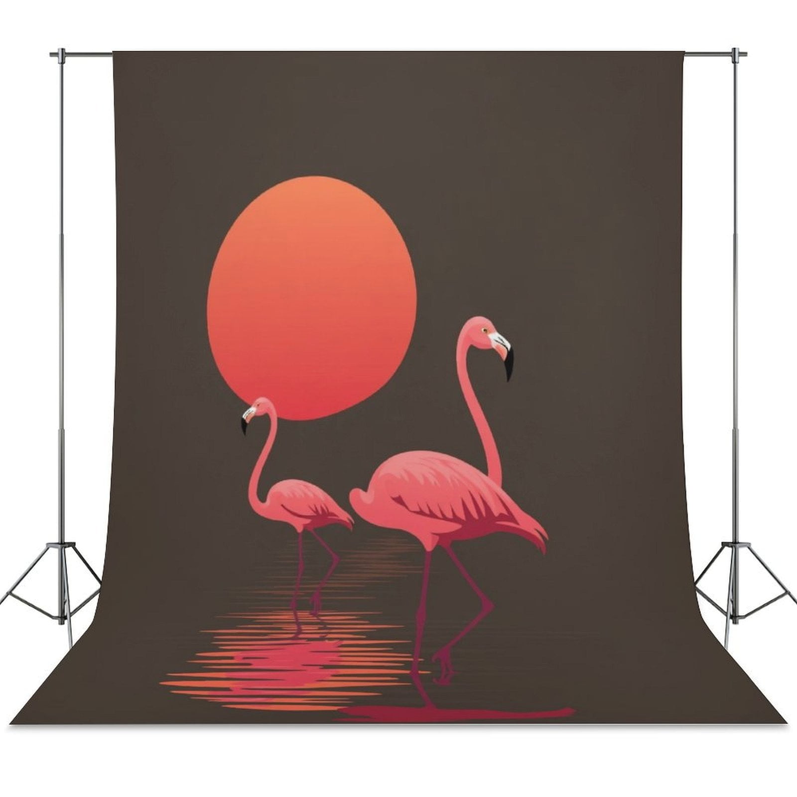 Flamingos Sunset Reflection Photography Backdrops Adult Photostudio Props Decors Backgrounds ...