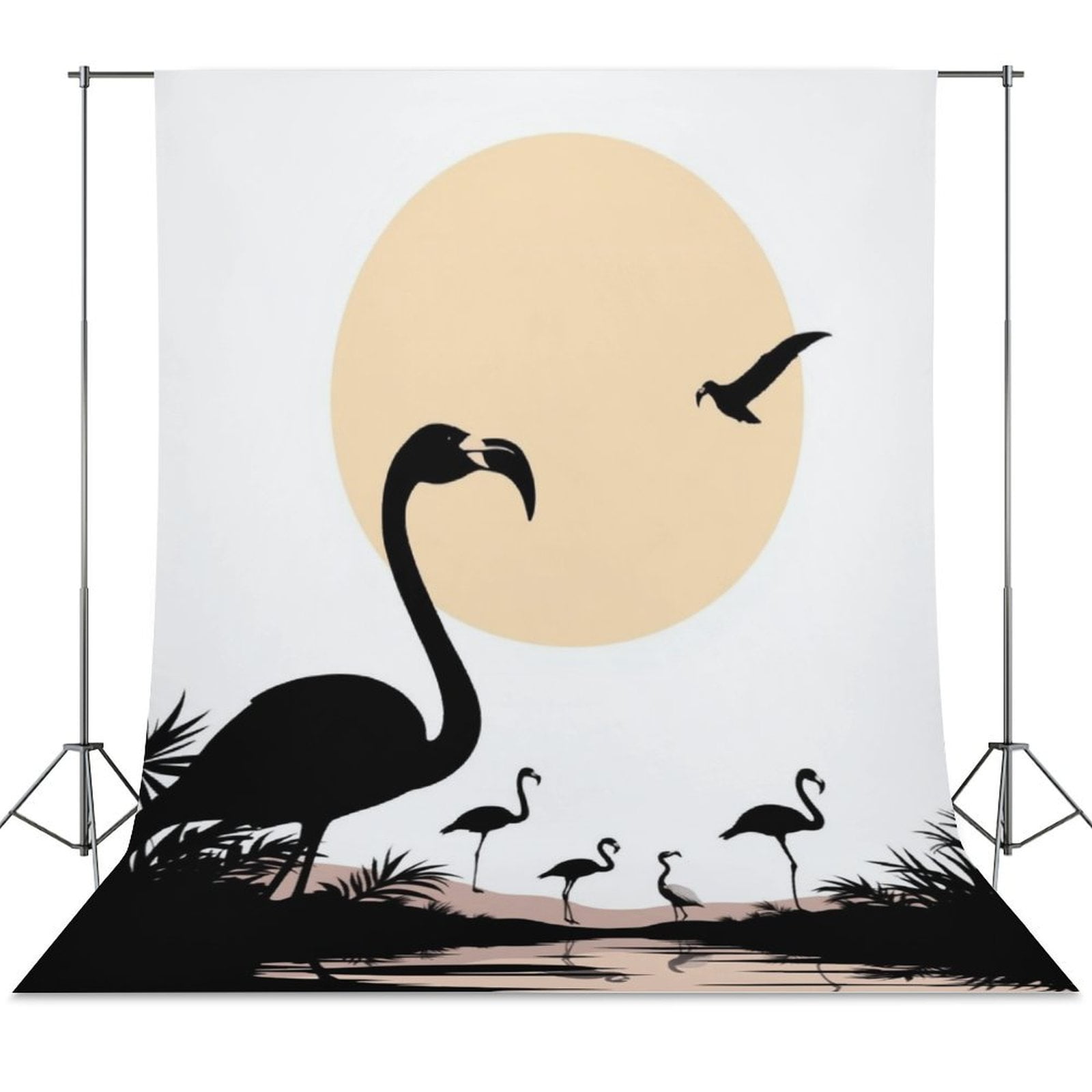 Flamingos Sunset Silhouettes Party Backdrop Birthday Decoration ...