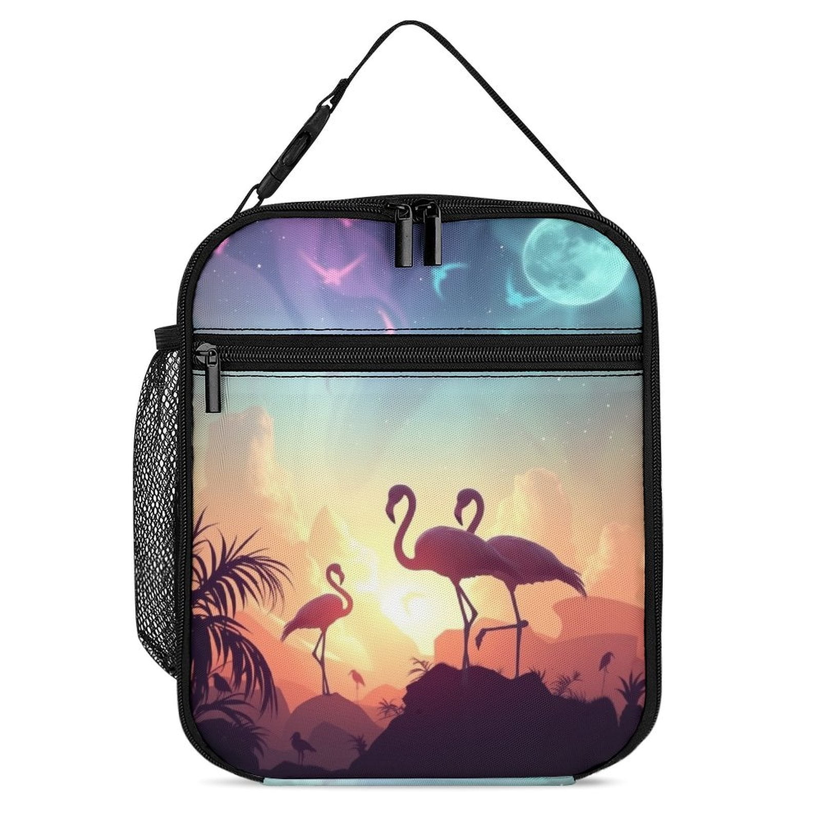 Flamingos Sunset Sky Lunch Bag For Men Women Reusable Lunch Box ...