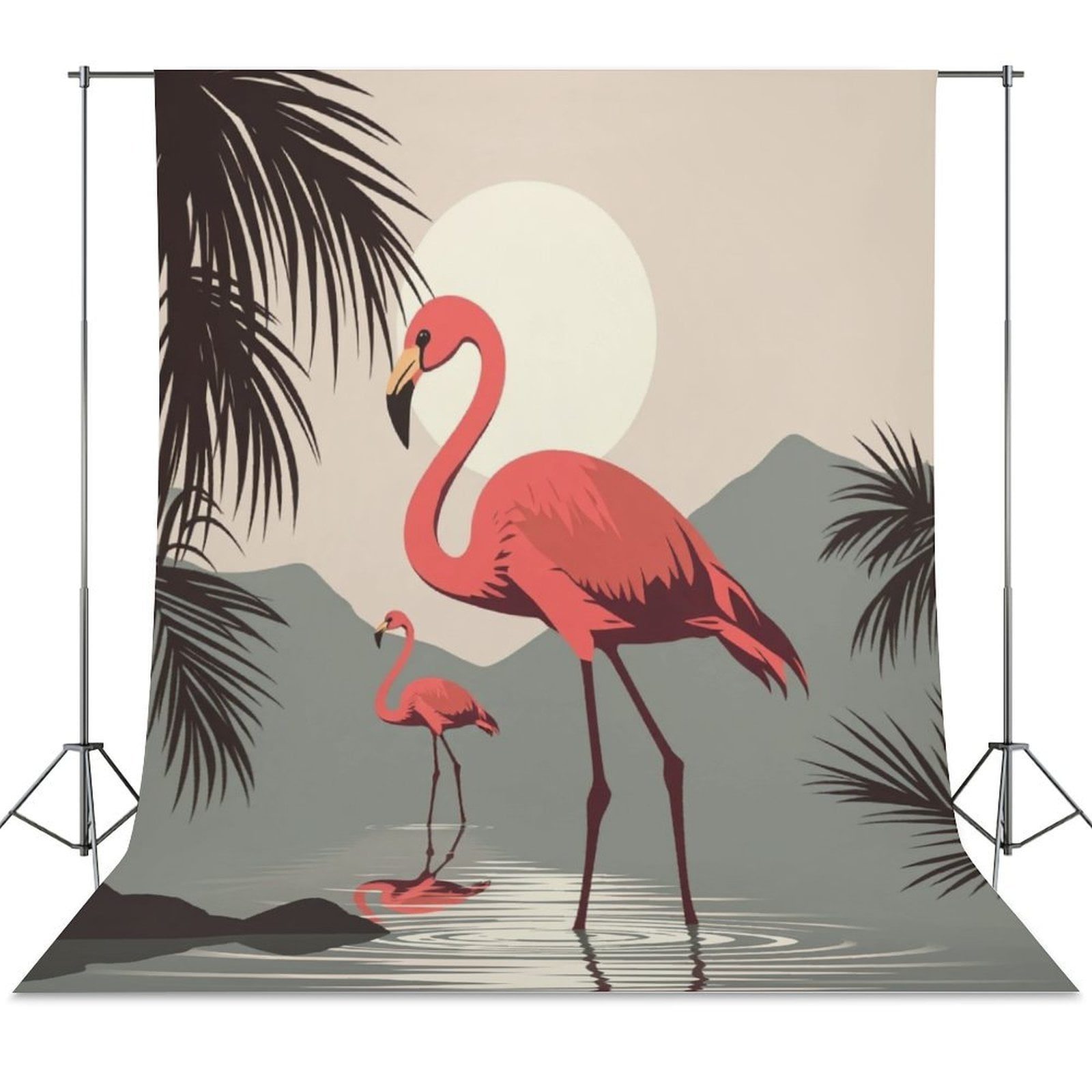 Flamingos Tranquil Sunset Party Backdrop Birthday Decoration ...