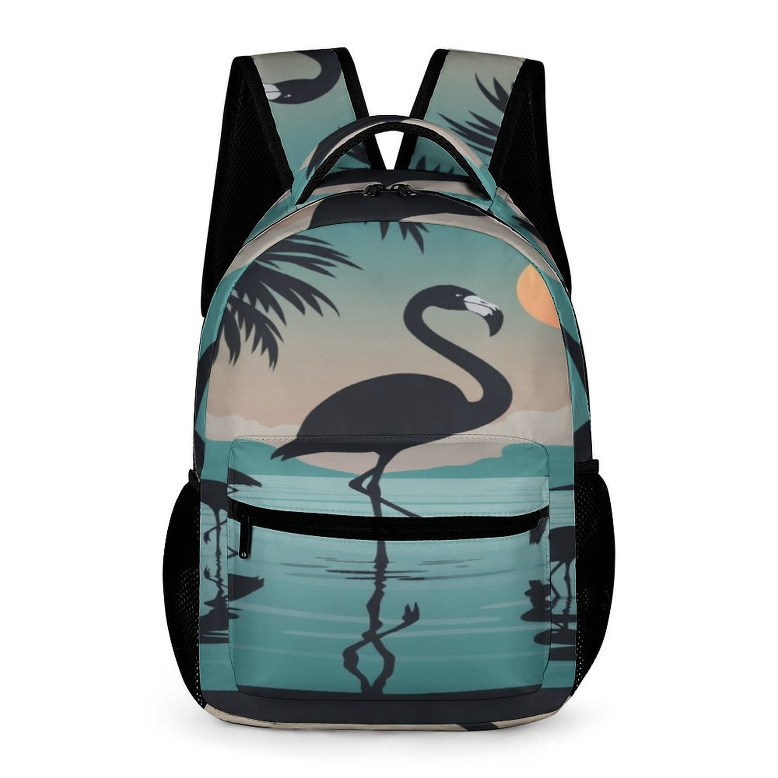 Flamingos Tropical Sunset Backpacks School Bag Lightweight Student ...