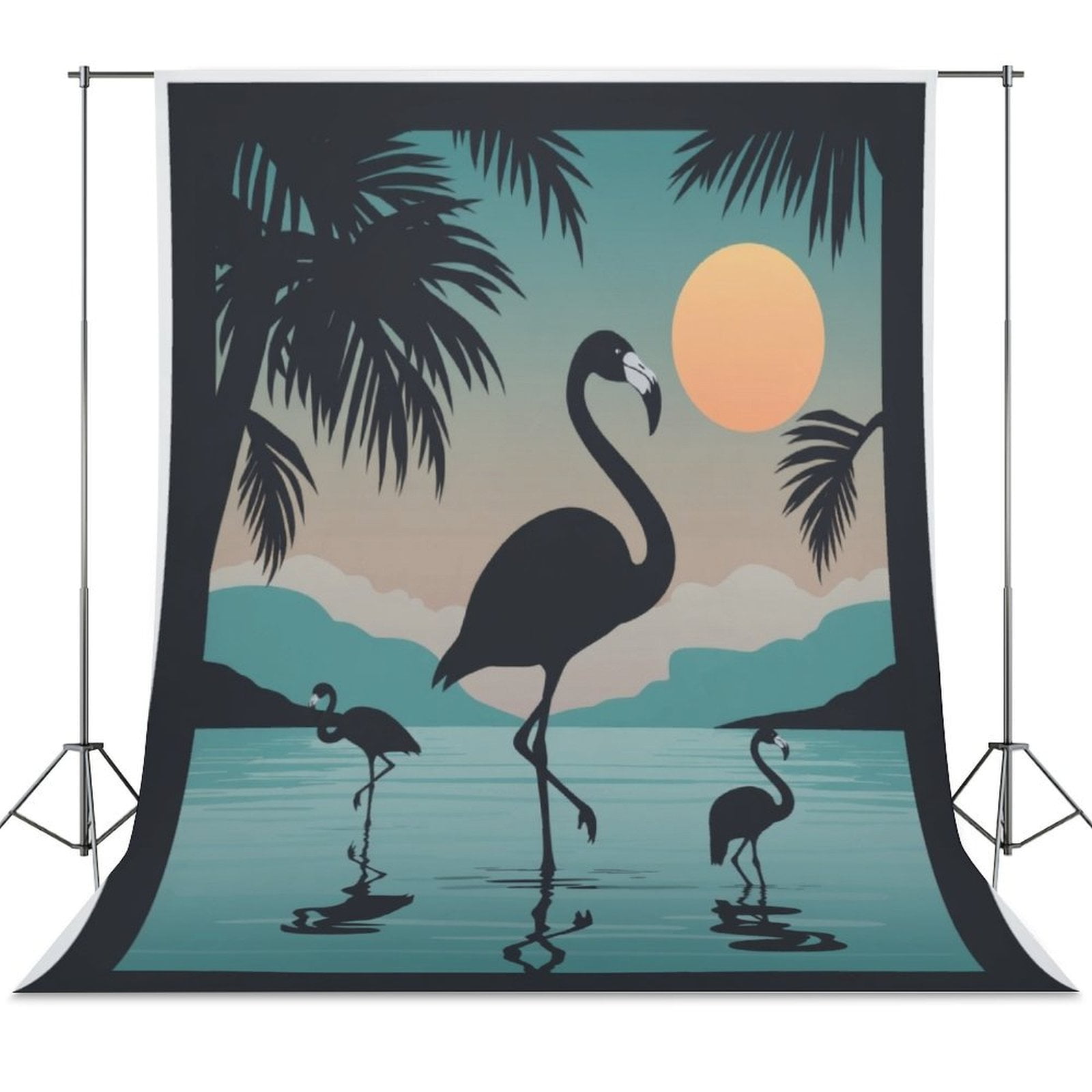 Flamingos Tropical Sunset Photography Backdrops Adult Photostudio Props ...