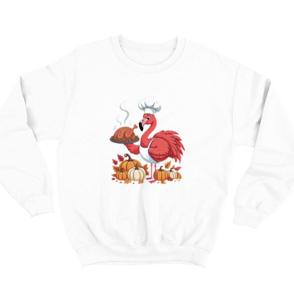 Flamingos Wearing Sweater Thanksgiving Autumn Humor Retro Funny Graphic ...