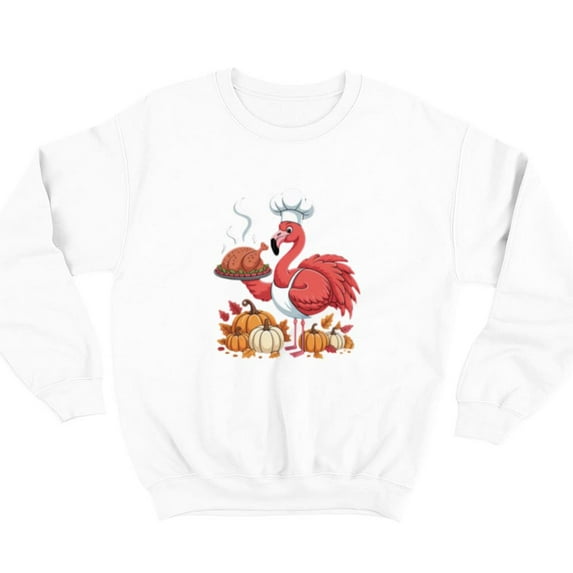 Flamingos Wearing Sweater Thanksgiving Autumn Humor Retro Funny Graphic ...