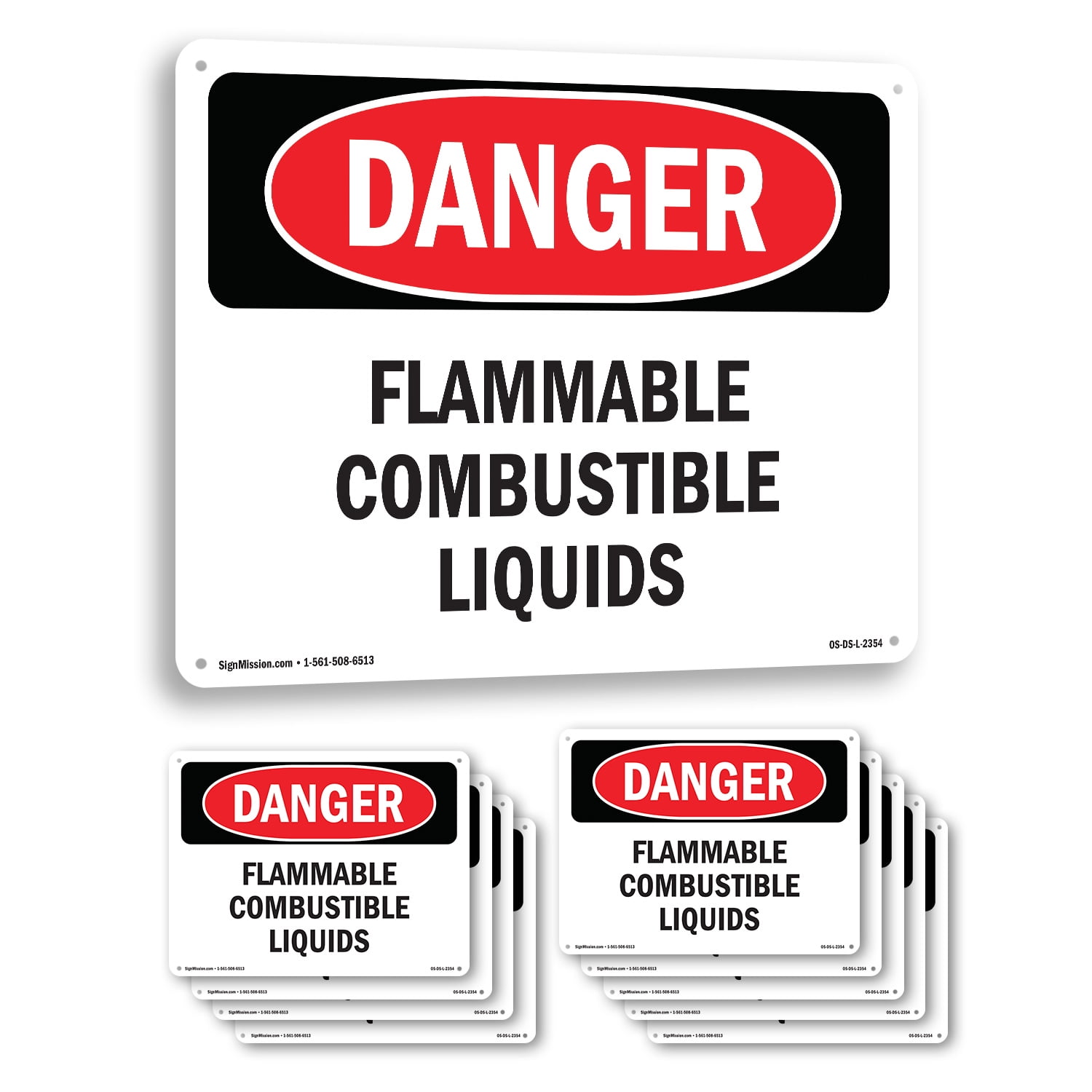 Flammable Combustible Liquids OSHA Danger Rigid Plastic Sign 10 Inch x ...