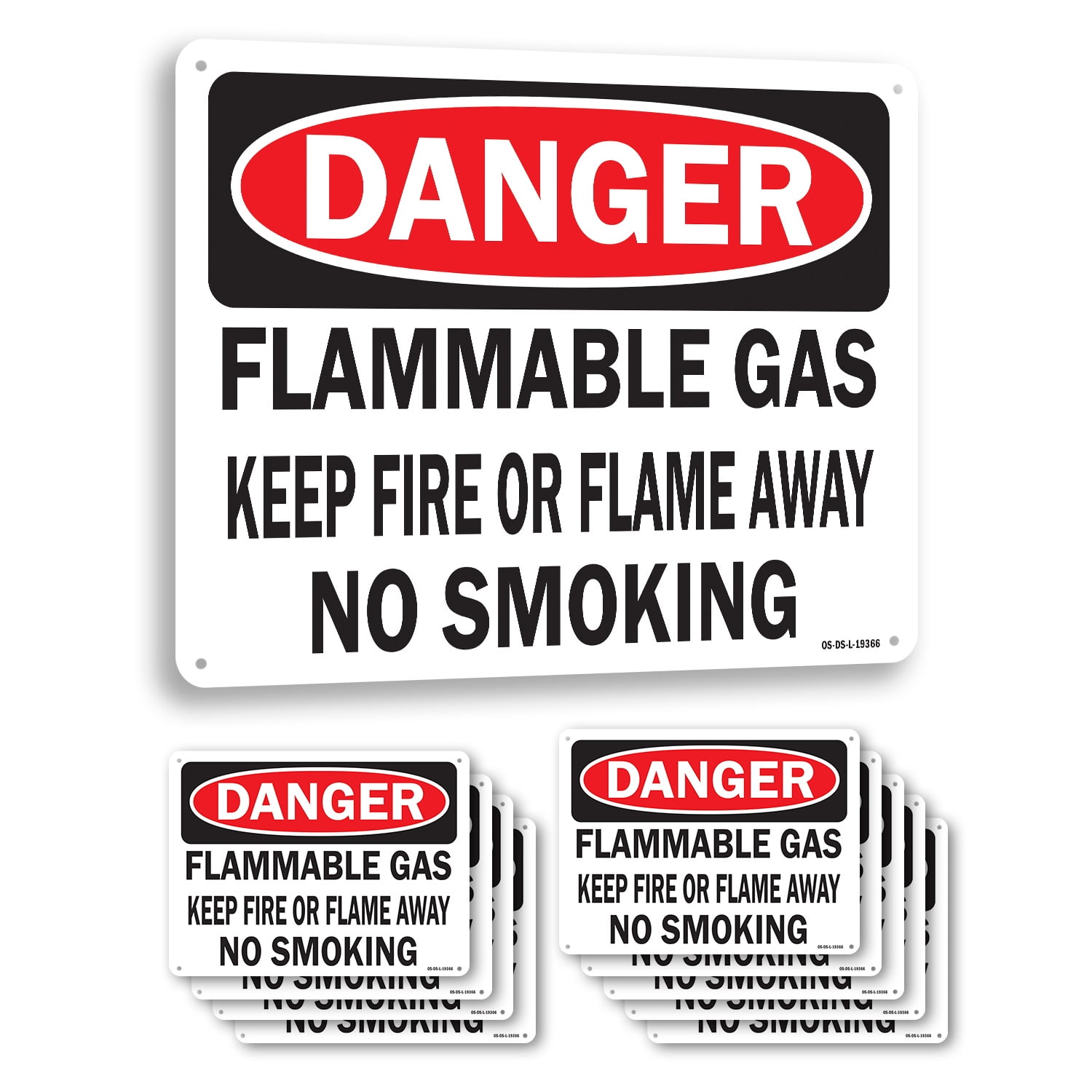Flammable Gas OSHA Danger Rigid Plastic Sign 14 Inch x 10 Inch - 10 ...