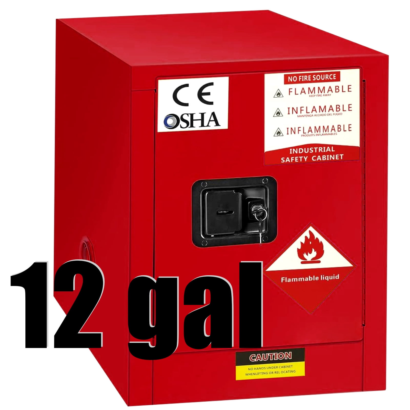 Flammable Liquid Safety Cabinet, Red 18.11"x18.11"x 23", 88 lb Heavy ...