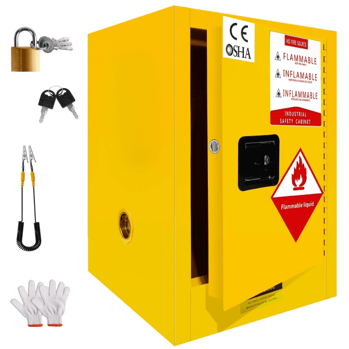 Flammable Liquid Storage Cabinet, 4 Gallon Capacity, Fire-Resistant ...