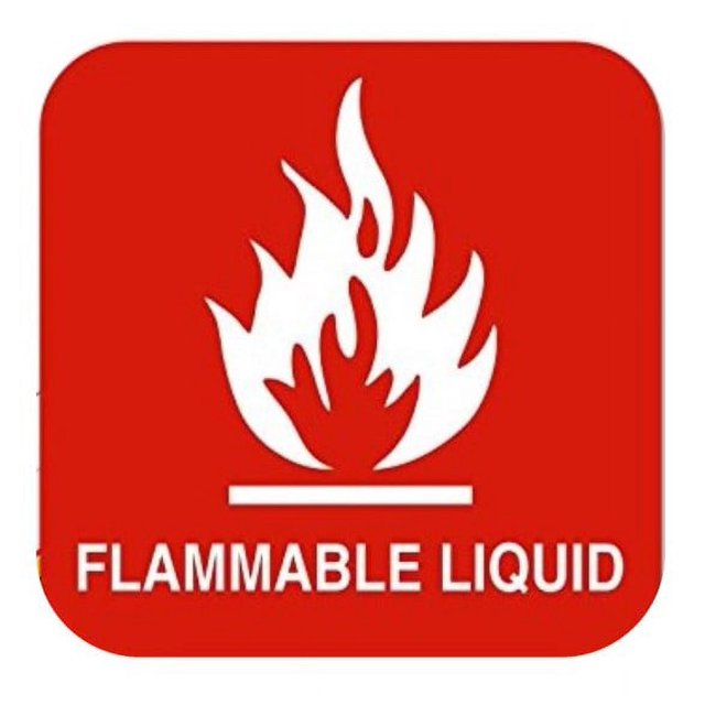 "Flammable Liquid" Warning Labels.875" x .875", Bright Red with DOT ...