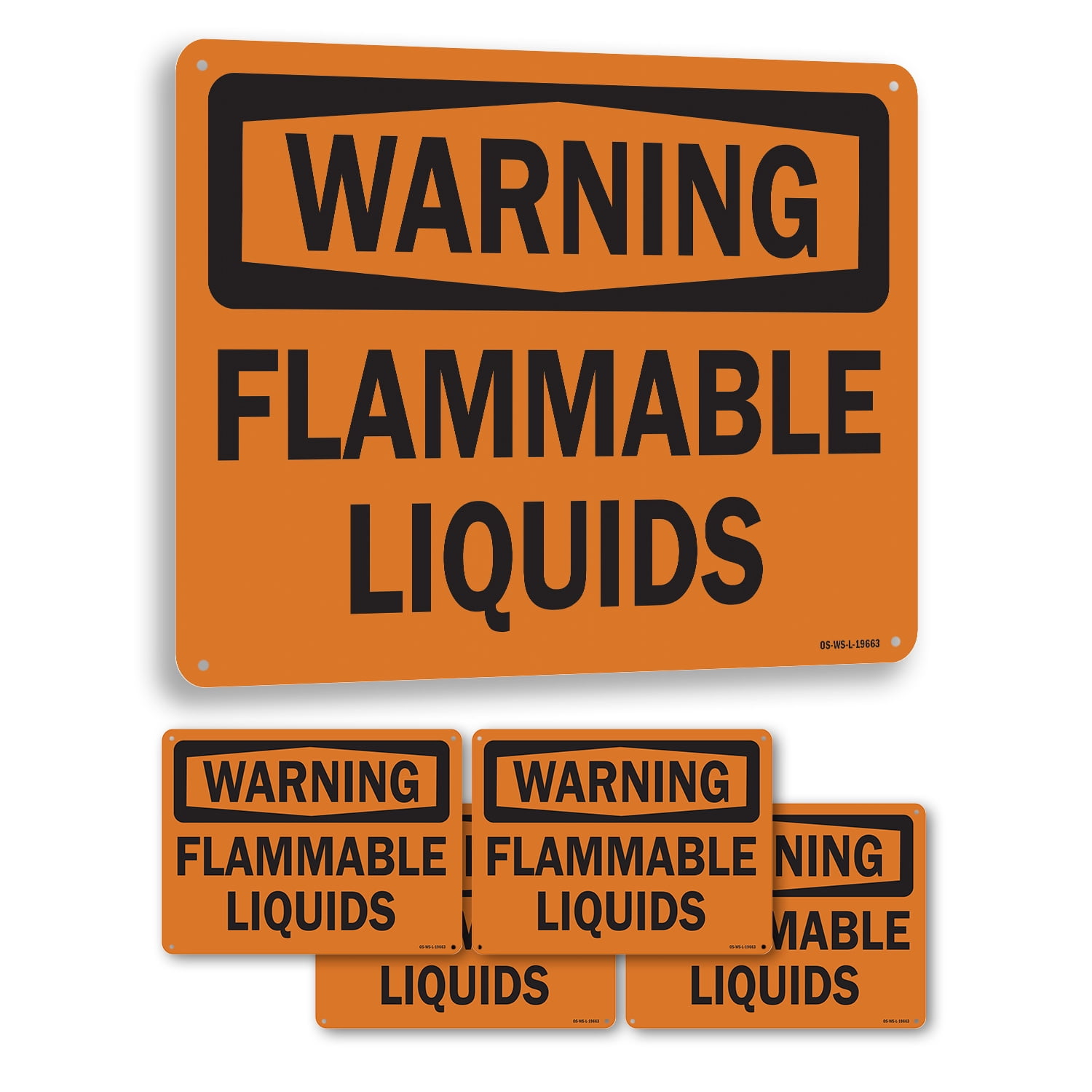 Flammable Liquids OSHA Warning Rigid Plastic Sign 24 Inch x 18 Inch - 5 ...
