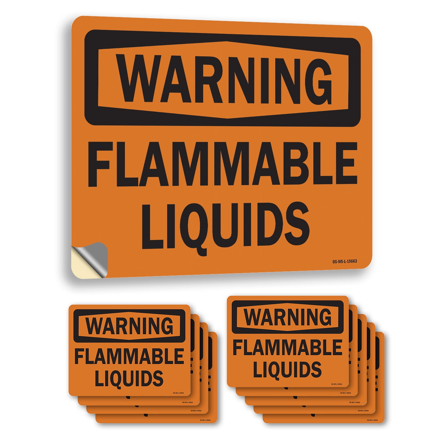 Flammable Liquids OSHA Warning Vinyl Decal Label 18 Inch x 12 Inch - 10 ...