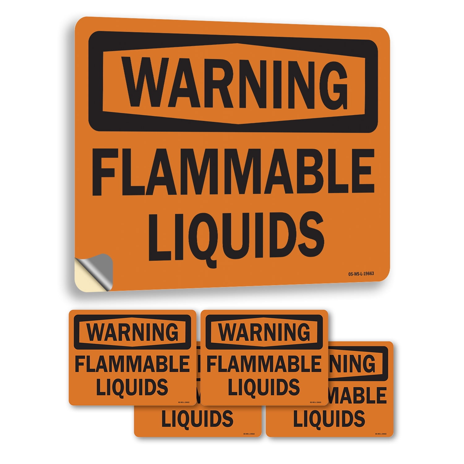 Flammable Liquids OSHA Warning Vinyl Decal Label 18 Inch x 12 Inch - 5 ...