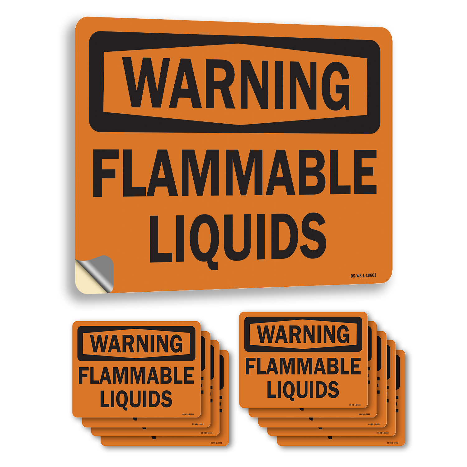 Flammable Liquids OSHA Warning Vinyl Decal Label 24 Inch x 18 Inch - 10 ...