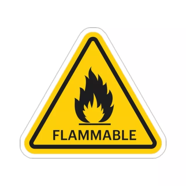Flammable Material Bold Logo Warning Advisory Funny Label Sticker Vinyl ...