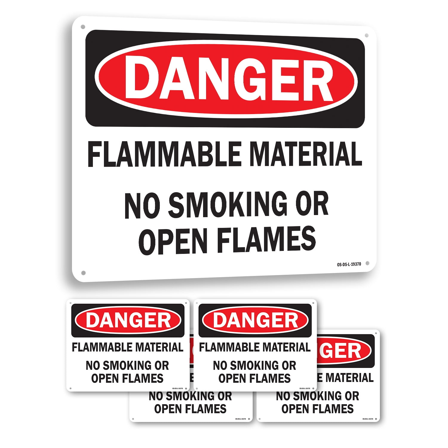 Flammable Material No Smoking Or Open Flames OSHA Danger Rigid Plastic ...
