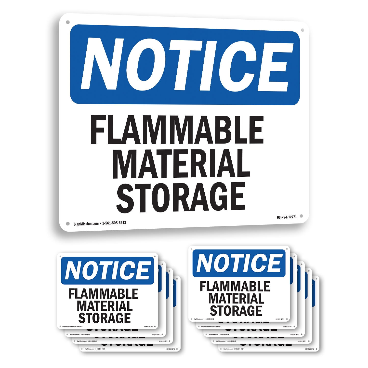 Flammable Material Storage OSHA Notice Aluminum Sign 18 Inch x 12 Inch ...