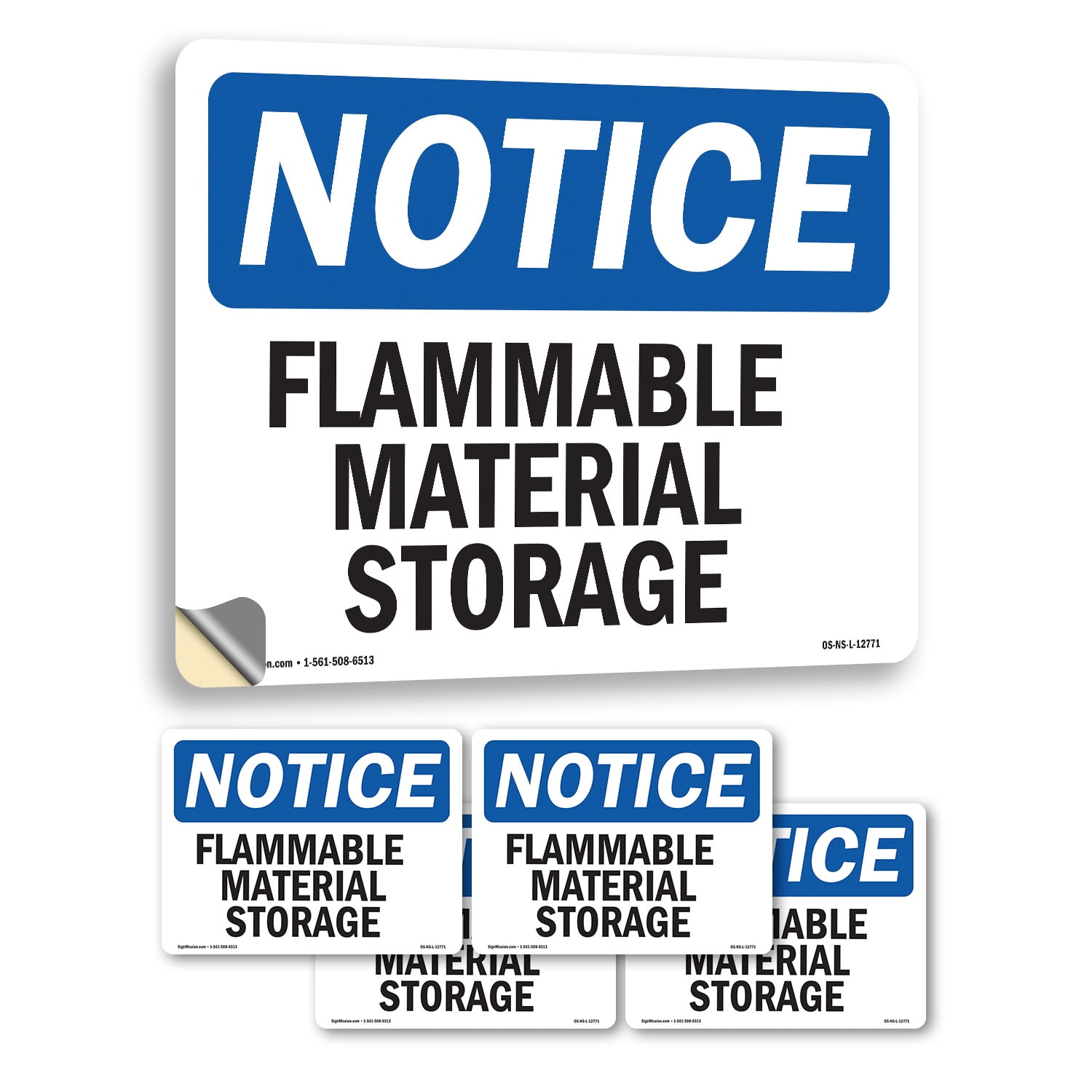 Flammable Material Storage OSHA Notice Vinyl Decal Label 24 Inch x 18 ...