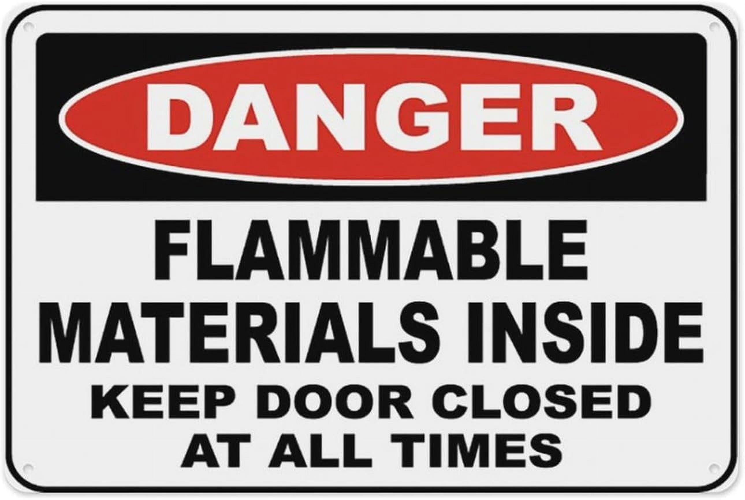 Flammable Materials Inside Tin Sign Warning Metal Sign Vintage Wall ...