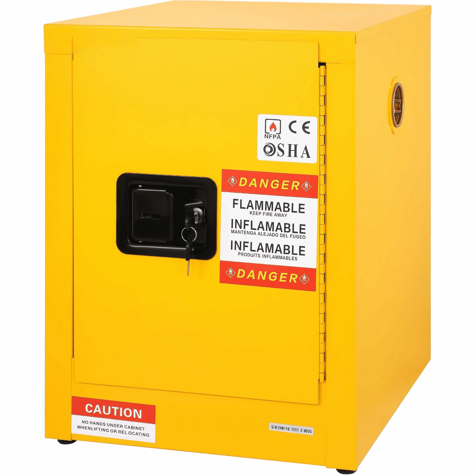 Flammable Safety Cabinet 12 Gallon, Steel Flammable Liquid Storage ...
