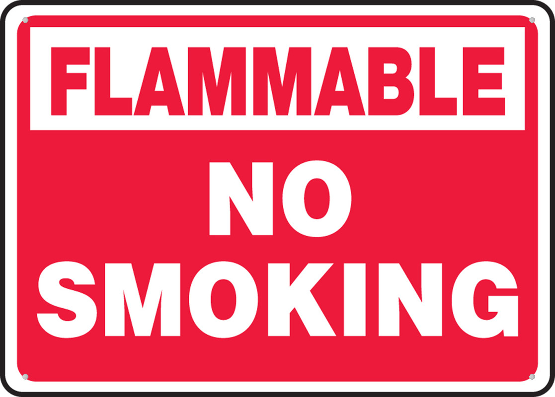 Flammable Safety Sign No Smoking Metal 8X12 Inch Rust Free Aluminum,Uv ...