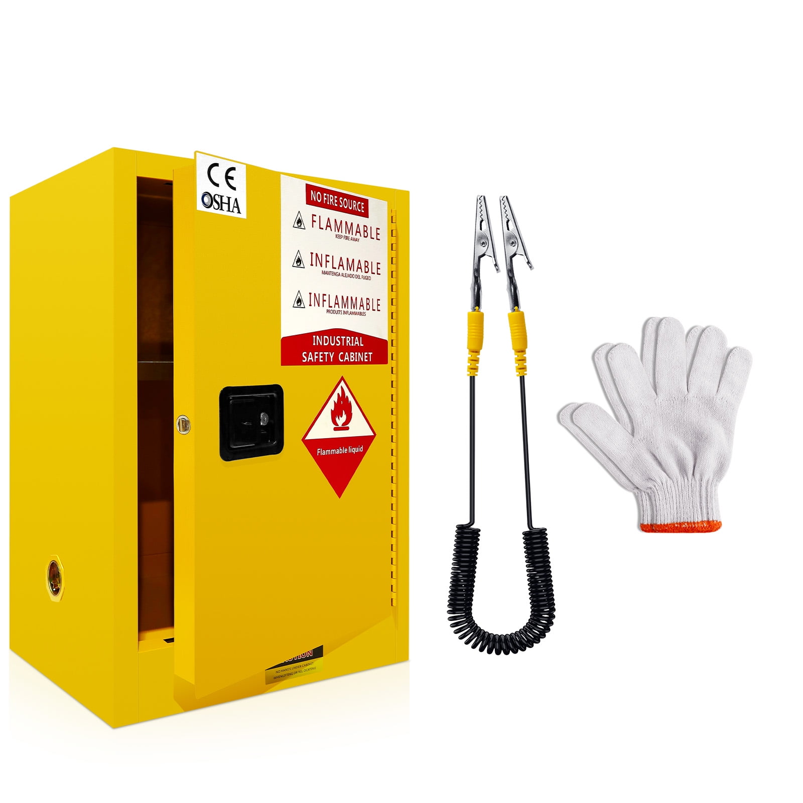 Flammable Storage Cabinet 18 Gallon, 35Hx23.23Lx18.11D)Inch, Galvanized ...