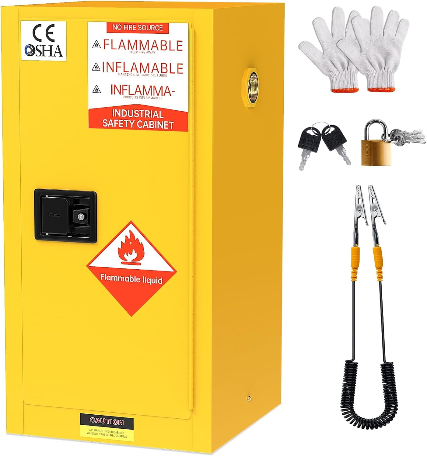 Flammable Storage Cabinet 25 Gallon, 18" X 18" x 35.5" Galvanized Steel ...