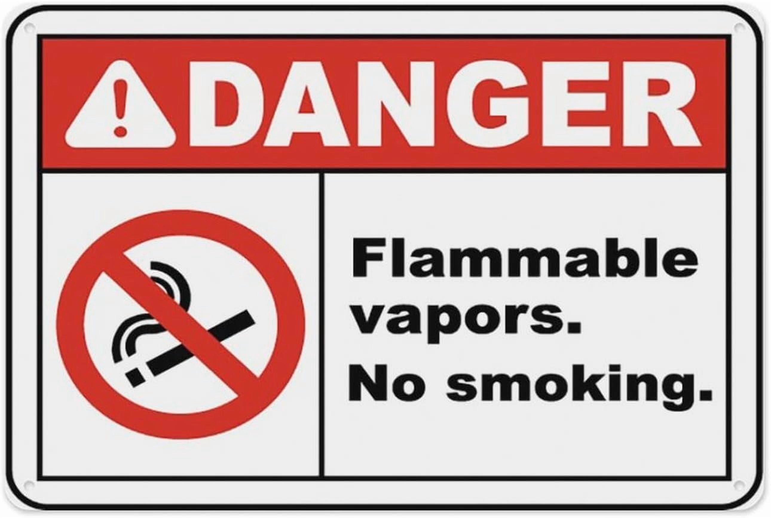 Flammable Vapors No Smoking Sign 8"x12" - Aluminum Tin Warning for Home ...