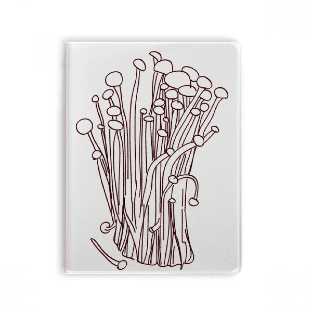 Flammulina Velutipes Mushroom Pattern Notebook Gum Cover Diary Soft ...