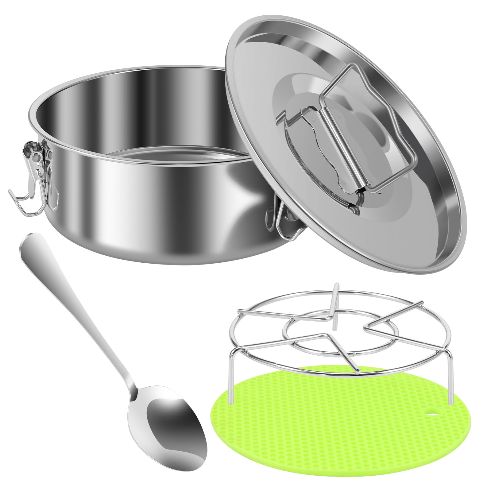 Flan Mold with Lid and Handle Stainless Steel Flan Pan Practical Flan ...