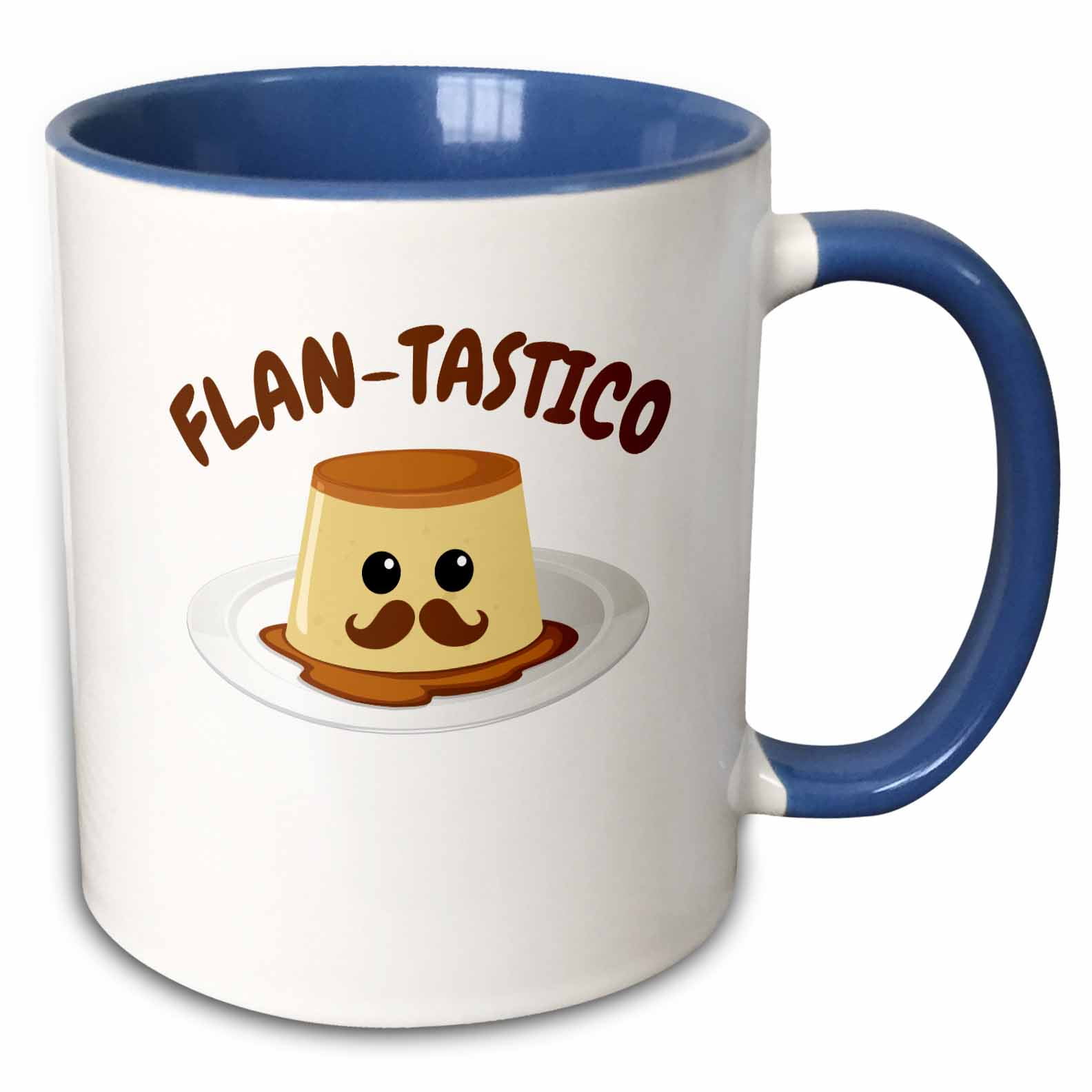 3drose, Flan-tastico Flan with Mustache Design Me Encanta El Flan, 15oz ...