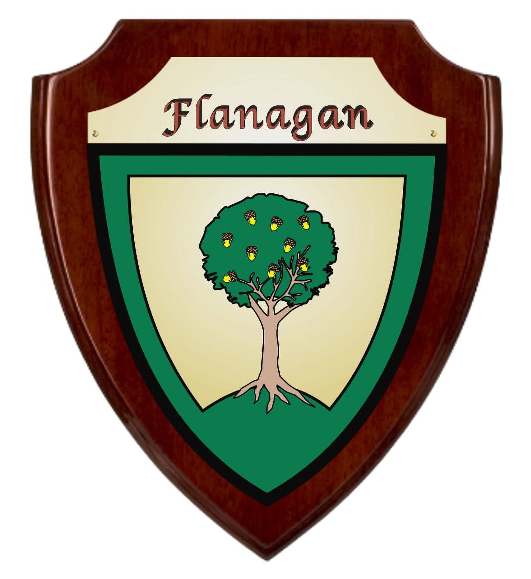 Flanagan Irish Coat of Arms Shield Plaque - Rosewood Finish - Walmart.com