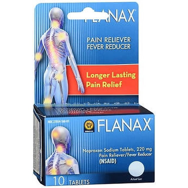 Flanax Naproxen Sodium USP Pain Reliever/Fever Reducer Tablets, 220 mg ...