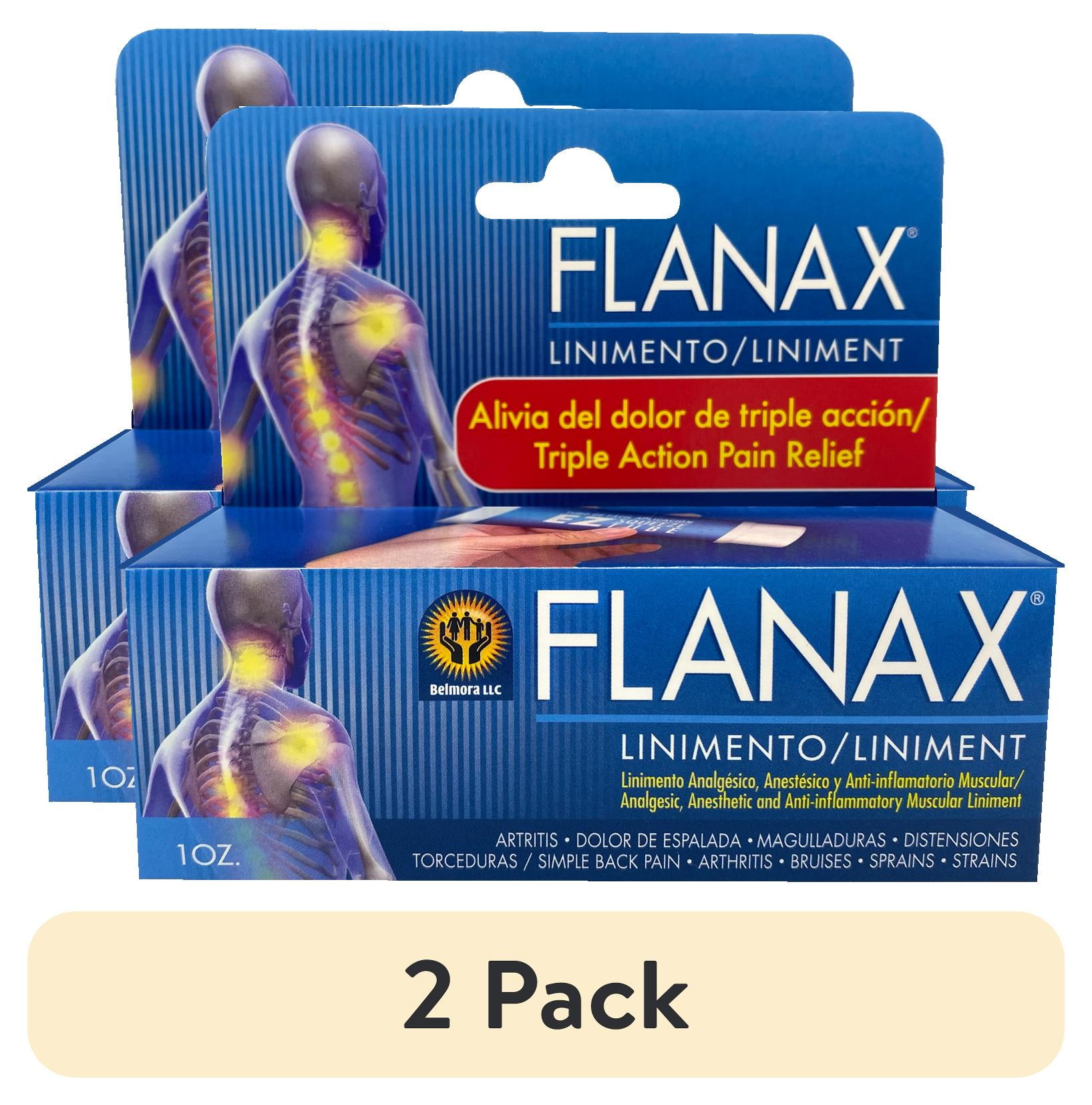 (2 pack) Flanax Pain Relief Liniment, Triple Action, 1 Ounce - Walmart.com