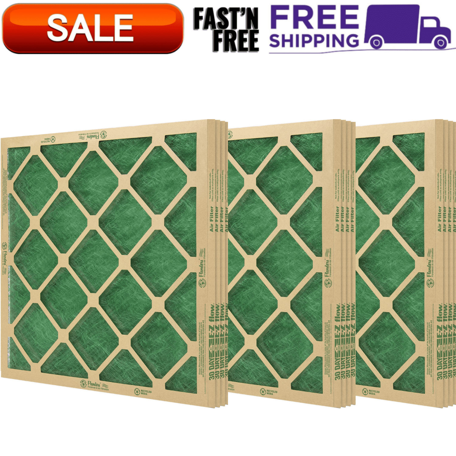 Flanders Air Filters, 14" X 20" X 1" Precisionaire Nested Glass - ( 12 ...