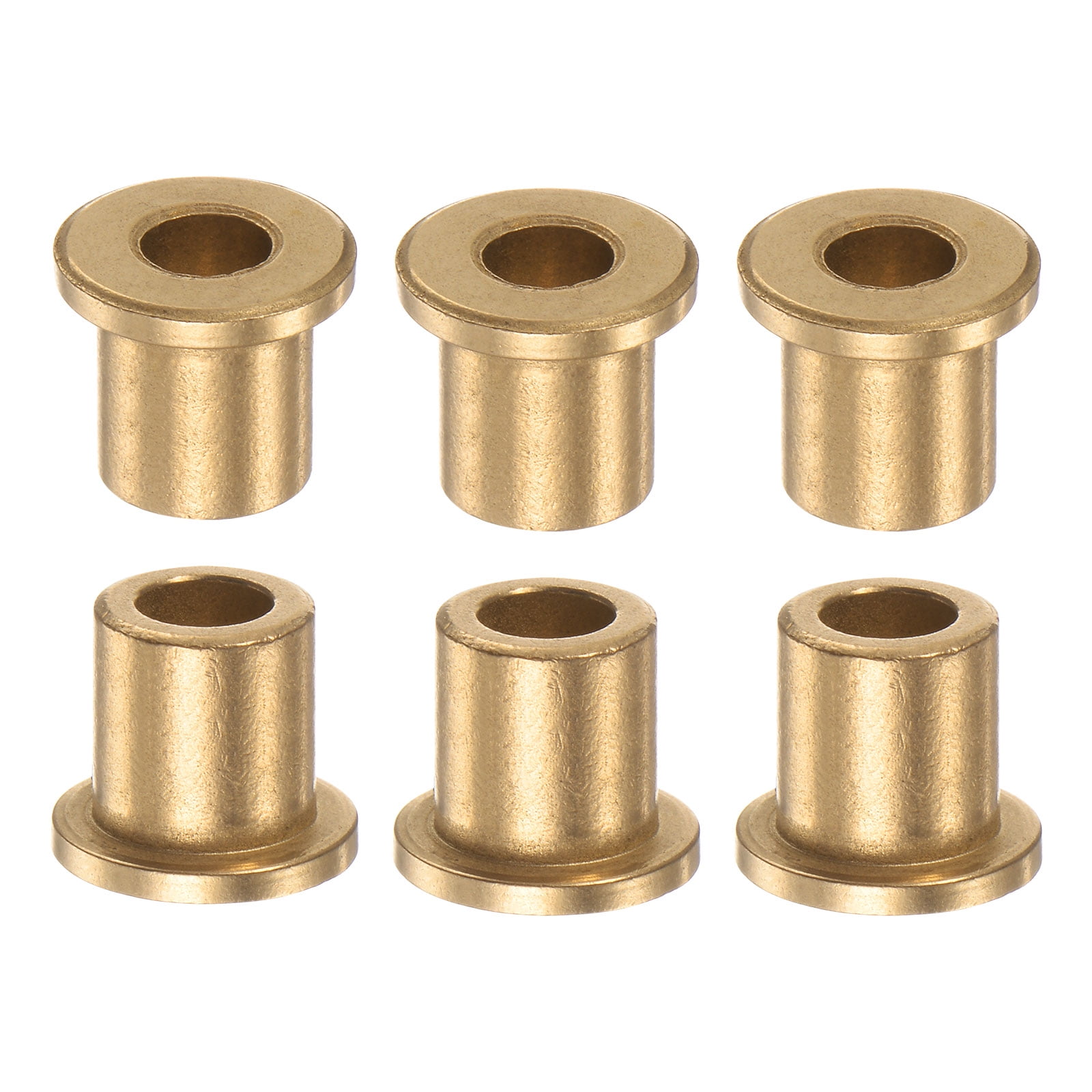 Flange Bearing Sleeve 6mm x 10mm x 12mm Bronze Self Lubricating ...