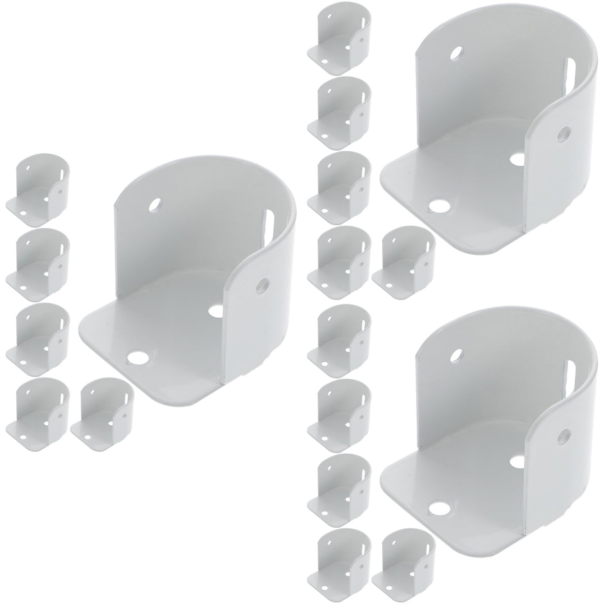 Flange Seat 18 Pcs Closet Brackets with Rod Holder Bar Curtain Wardrobe ...