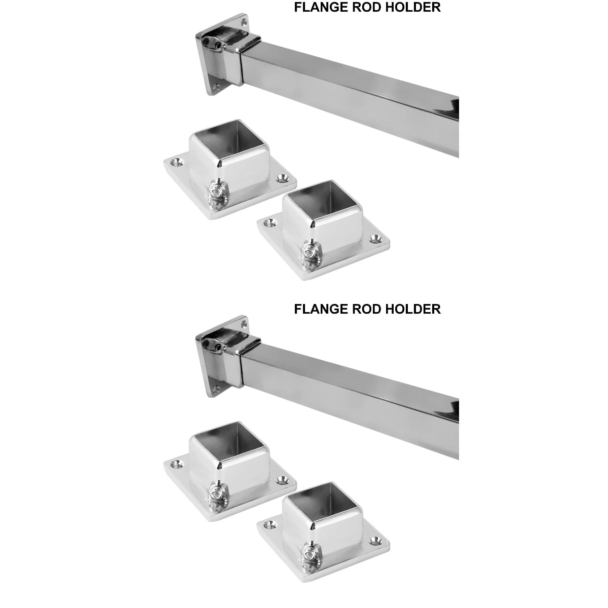 Flange Seat Hanging Rod Supports Closet Pole Sockets Stainless Steel ...